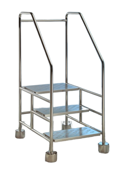 3 Step Ladder on Retractable Casters | Furniture & Equipment