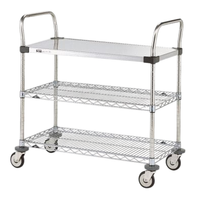 Solid & Wire Shelf Cleanroom Cart | Furniture & Equipment