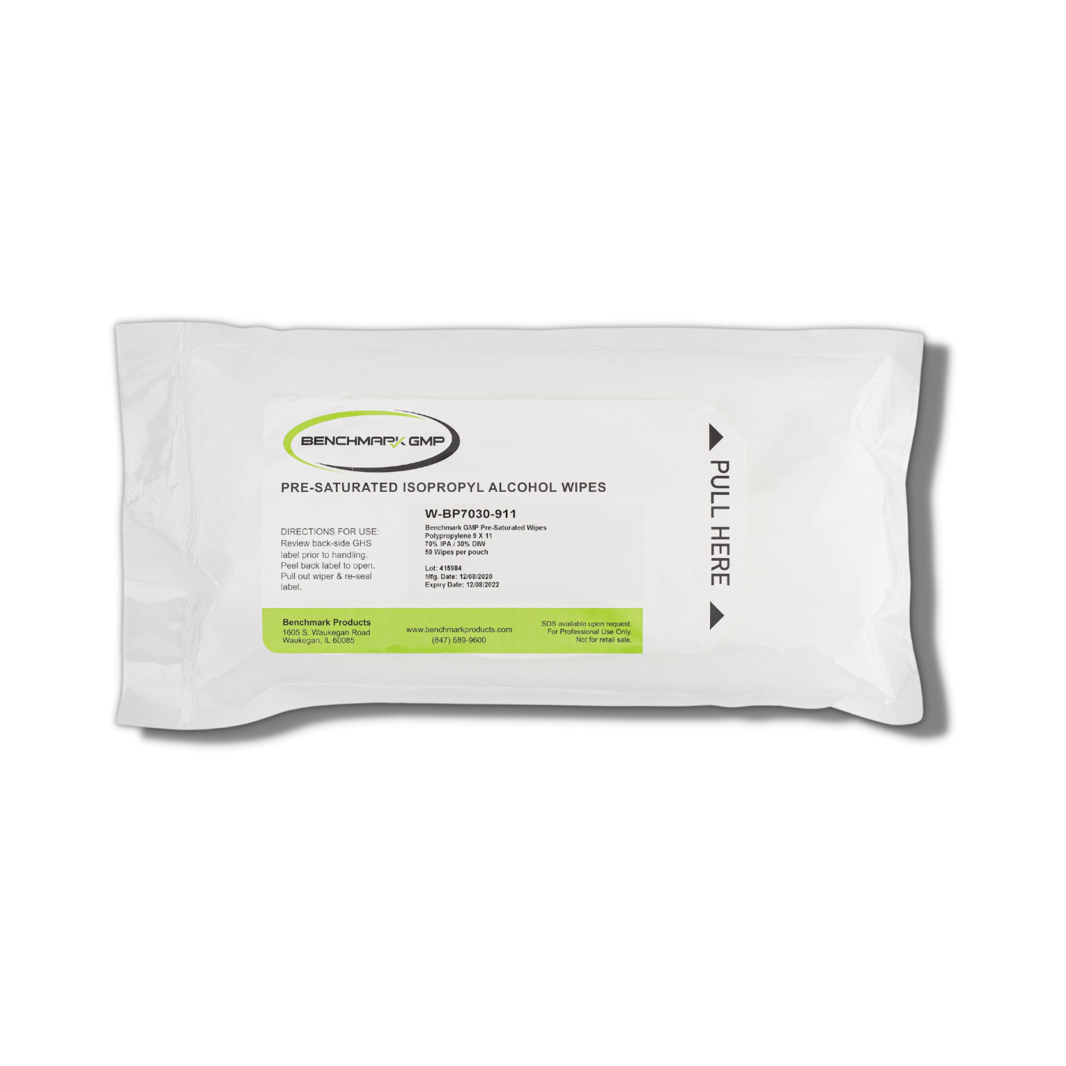 BenchmarkGMP Sterile and Non-Sterile Pre-saturated Polypropylene Wipes-9"x11" | BenchmarkGMP